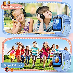 MAVREC TOYS Smart Watch for Kids, Kids Watch Toys Gifts for Kids Ages 3-12, Touch Screen Kids Smart Watch Boys with 2 Cameras 18 Games Alarm 12/24 Hr Video Music Player Pedometer Flashlight (Blue)