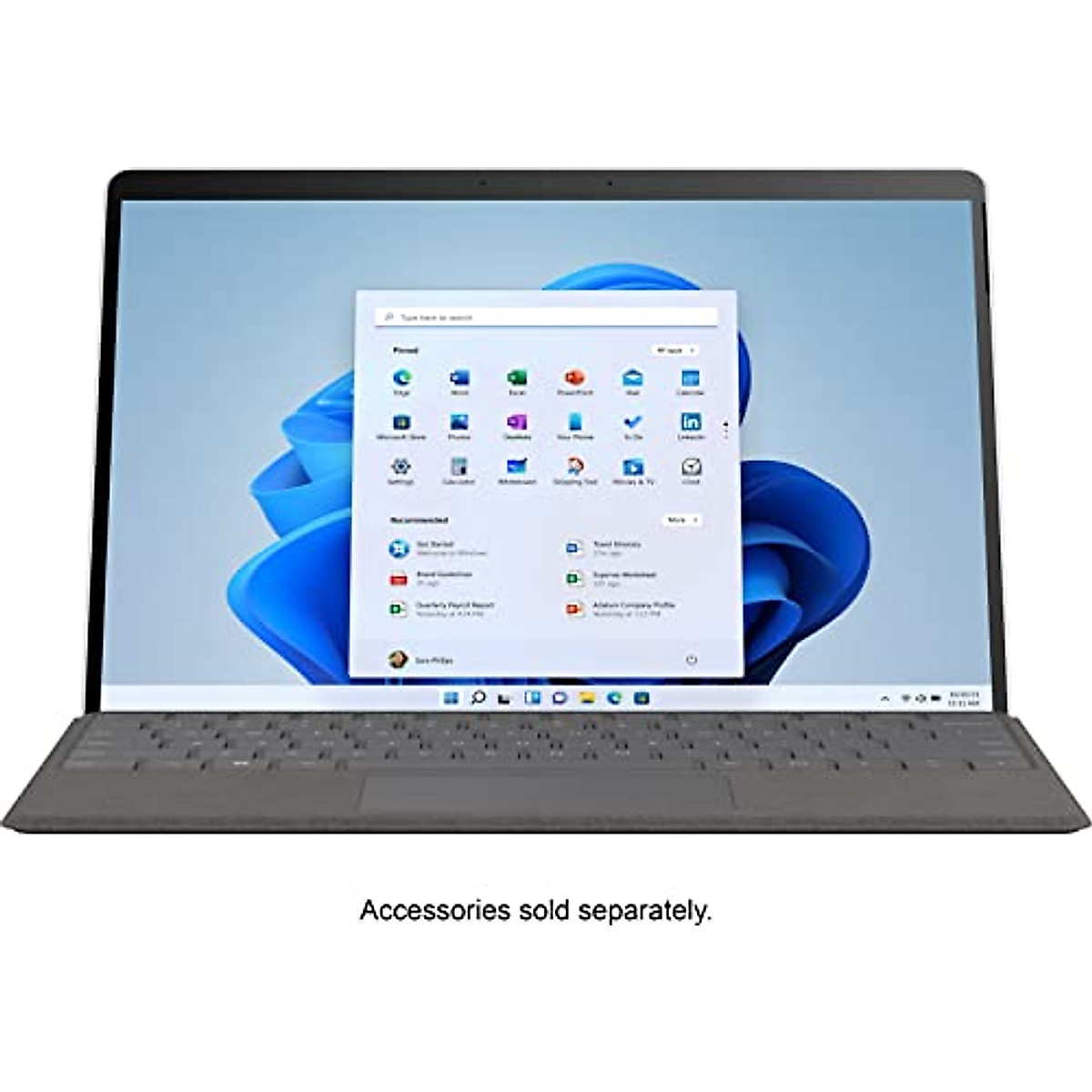 Microsoft Surface Pro X, 13" PixelSense Touchscreen Display, SQ1, 8GB Memory, 128GB Solid State Drive, Qualcomm Adreno 685 GPU, Windows 10 Pro, E5D-00001, Platinum (Renewed)