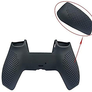 Silicone Skin Anti-Slip Protective Rubber Case Cover with Thumb Grips Stick Joystick Cap for Playstation 5 PS5 Controller Gamepad Game Protector Cover (Black)