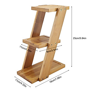 SOONHUA Mini Bamboo Plant Flower Stand,3 Tier Plant Display Ladder Shelf Flower Pot Storage Rack Display Shelving Unit Holder for Indoor and Outdoor Use Decor