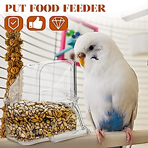 Ipetboom No Automatic Bird Feeders Cockatiel Food Dispenser Bowls Container Parrot Dishes Parakeet Cage Accessories Bird Feeder for Canary Finch Conure Lovebirds Cage Supplies 2pcs