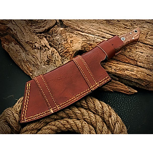 Damascus Cleaver Knife, Meat Cleaver, Butcher Knife for Meat Cutting 12" Handmade Full Tang Cleaver for Meat Vegetables Cutting 0199