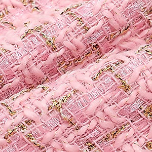 Dog Plaid Dress Lace Tulle Tutu Princess Skirt with Pearls Accessory for Small Girl Dogs Christmas Holiday Wedding Birthday Party (Pink, S)