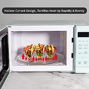 Premium Large Taco Holder Stand, Colorful Taco Holders Set of 6 or 4, Taco Stands for 3 Tacos, Soft or Hard Taco Shell Holder, Street Taco Rack, Taco Tray Plates, BPA Free, Dishwasher&Microwave Safe