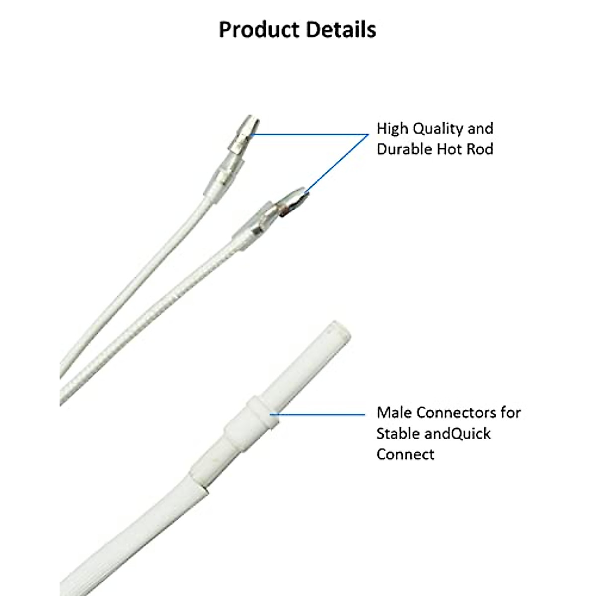 YIGUCS 12V Ceramic Hot Rod Igniter Replacement Parts Fit for Green Mountain Grills Jim Bowie and Daniel Boone Prime Models GMGP-1271
