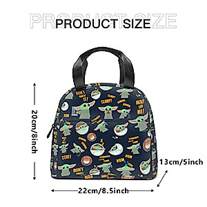 YEGRTUF Reusable Cute Insulated Lunch Bag 8x5x8.5 Inch Waterproof Tote Lunch Box for Women Men Cooler Lunchbox for Adults Work Travel Picnic Camping