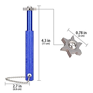 LZFAN Golf Club Groove Sharpener, 6 Sided Sharpening Tool, Golf Club Groove Sharpener with Ball Chain, Re-Grooving Cleaning Tool Accessories, Perfect Tool for All Irons