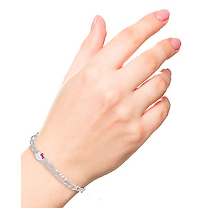 Hello Kitty Sanrio Personalized Curb Bracelet 7" - Sterling Silver Custom Bracelet Officially Licensed