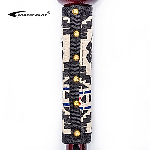 FOREST PILOT 3 Pieces Detachable Hardwood Walking Stick Flat Wooden Ball Head with a Compass (Dark Rose Color, 48 Inches, 1 Piece)…