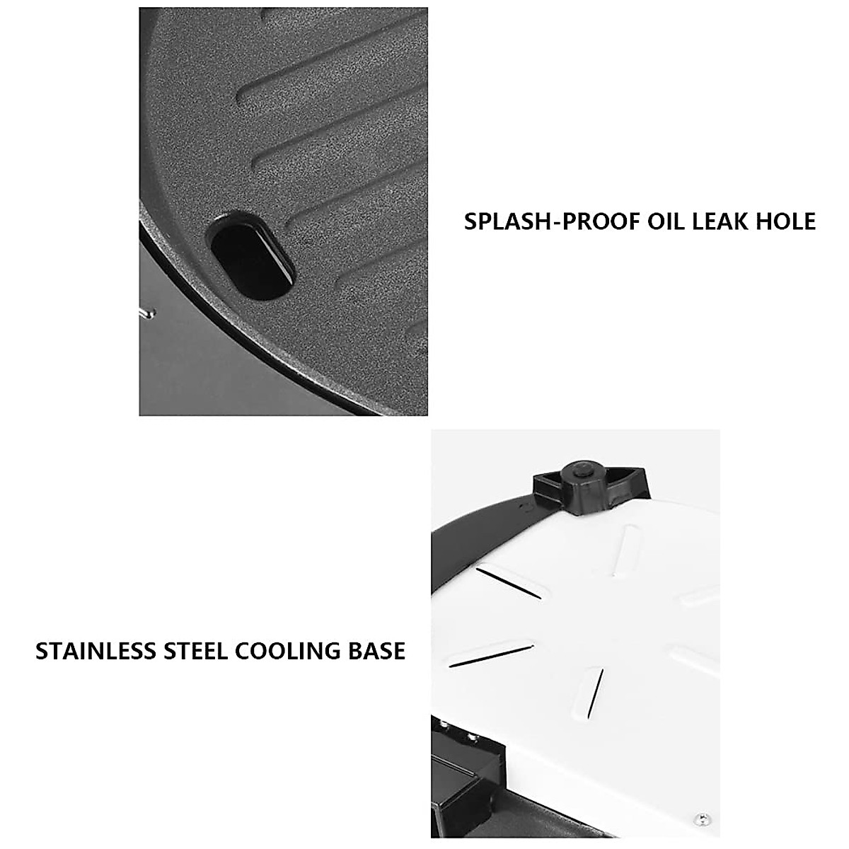 Electric Hot Pot Grill 2 in 1 BBQ Pan Grill Hot Pot 5 Speed Fire Adjustment Smokeless for Indoor 110V Black