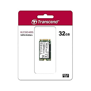 Transcend 32GB MTS400S M.2 2242 SATAIII SSD, Internal Solid State, Compatible with Laptop & PC Desktop, MLC - TS32GMTS400S