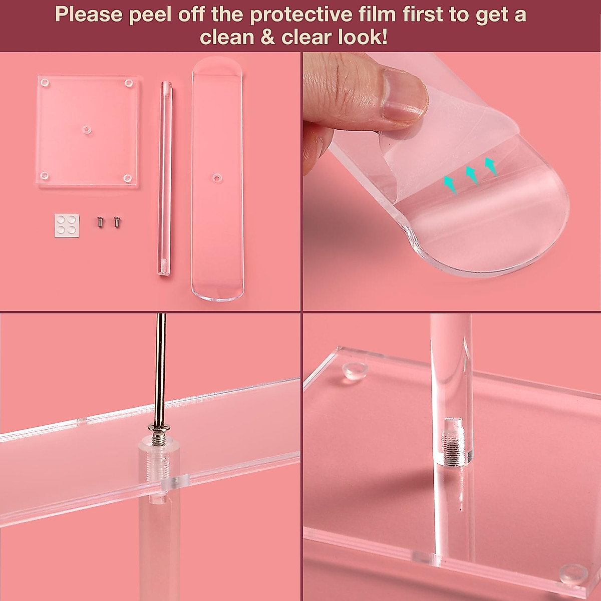 Udefineit 2PCS Clear Acrylic Headband Holder, Headband Organizer Hairband Hair Hoop Display Stand, Jewelry Headband Storage Rack Hair Accessories Organizer Storage for Hair Ties Bracelets Bangles