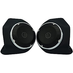 WOWTK King Tour Pack 6.5" Rear Speakers Pod Kit fits for Harley Touring Electra Glide, Street Glide, Ultra Limited, Road Glide Ultra and Tri Glide Models 2014-2023,Chrome