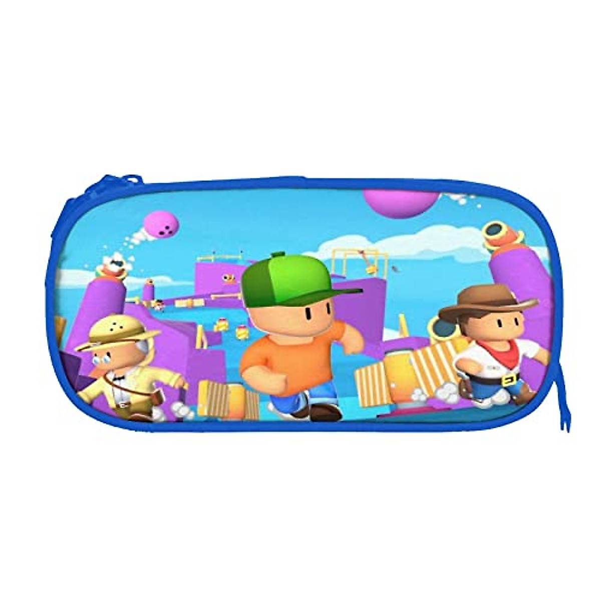 Stumble Guys Pattern Pen Pencil Case Bag Big Capacity Multifunction Storage Pouch Organizer with Zipper Office University for Girls Boy Blue