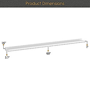 You Have Space Lagos Long Picture Ledge Floating Shelves for Living Room Decor, Kitchen, Bedroom, Kids Room, Nursery Bookshelf Set of 2 White 60"