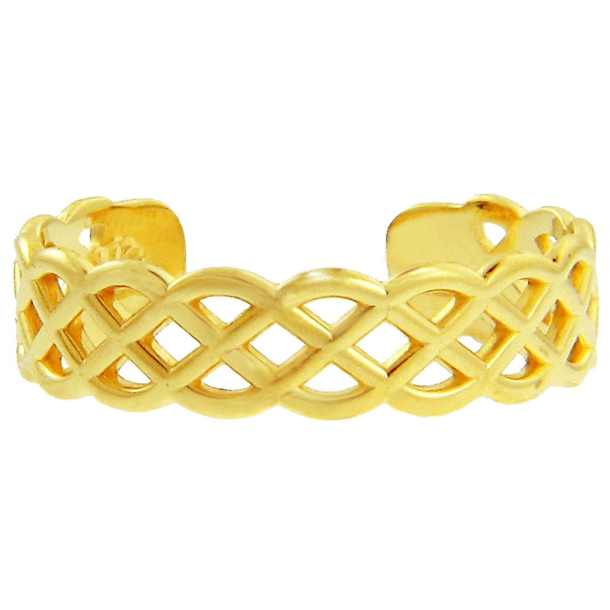 10K Yellow Gold Celtic Trinity Knot Woven Eternity Band Adjustable Toe Ring