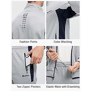 Rdruko Men's Tracksuit Sweatsuits 2 Piece Set Athletic Jogging Gym Activewear Sets(Grey,US XL)