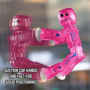 StikBot Zing, Set of 8 Clear Collectable Action Figures and Mobile Phone Tripod, Create Stop Motion Animation, Great for Kids Ages 4 and Up