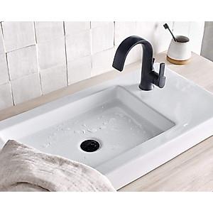 Moen Doux Brushed Nickel One-Handle High Arc Laminar Stream Bathroom Faucet, Modern Bathroom Sink Faucet, S6910BN