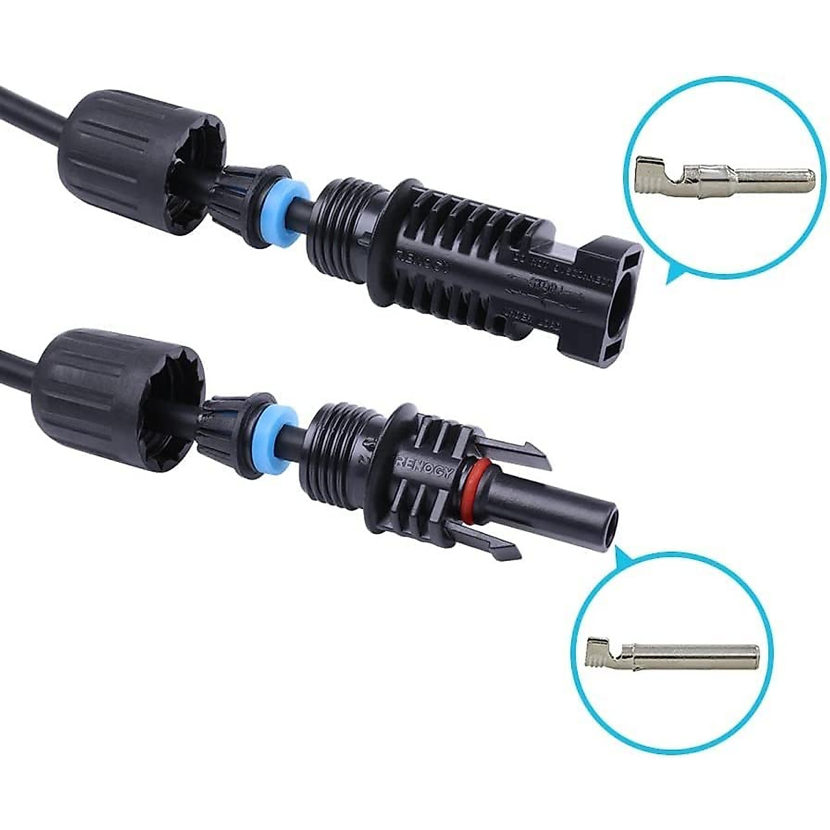 Vorole 10AWG/6mm² Solar Panel Extension Cable, 20FT Cable Wire with Female&Male Connector, 1 Pair Black&Red