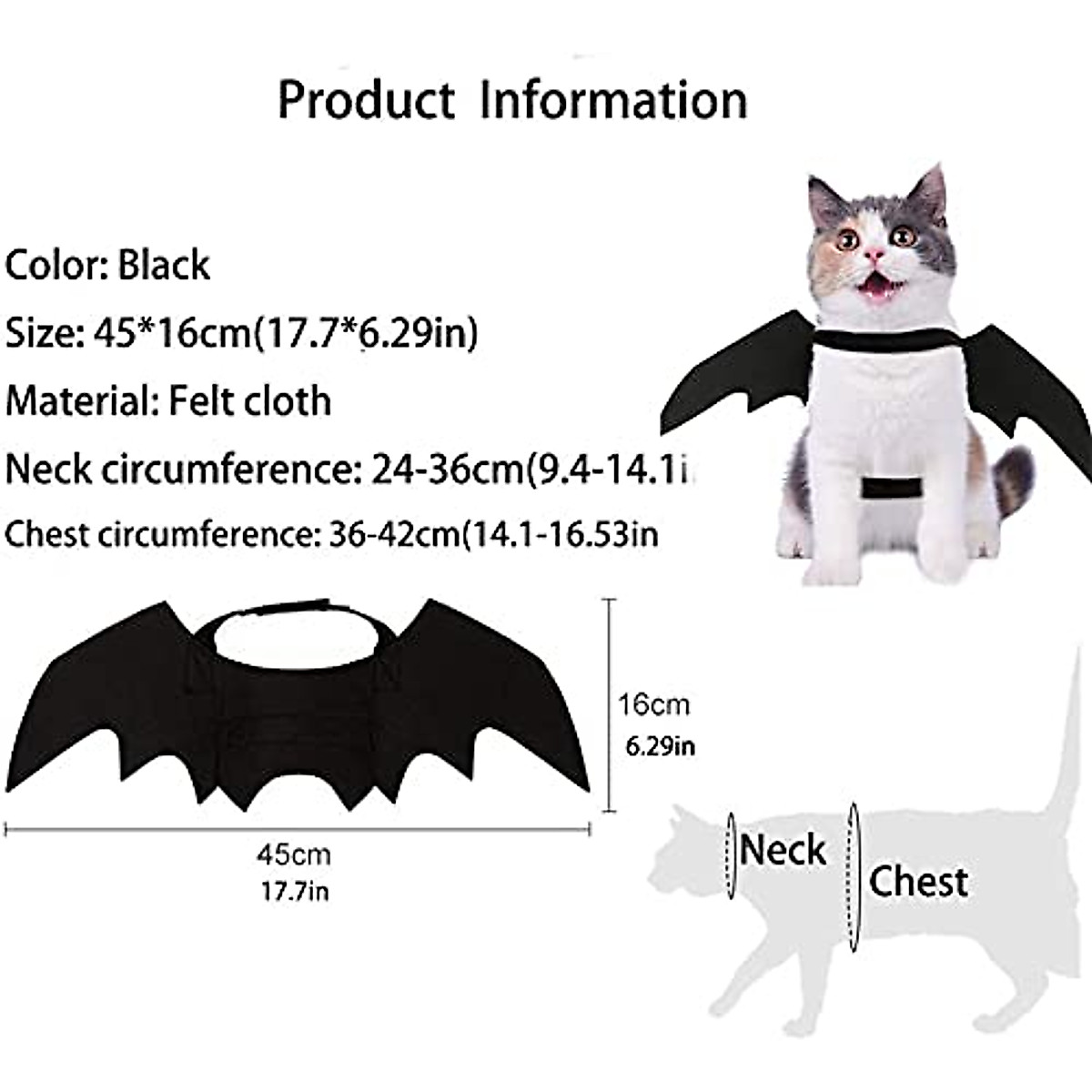 Pet Cat Bat Wings for Halloween Party Decoration, Puppy Cosplay Bat Costume, Cute Kitten Cat Dress Up Accessories