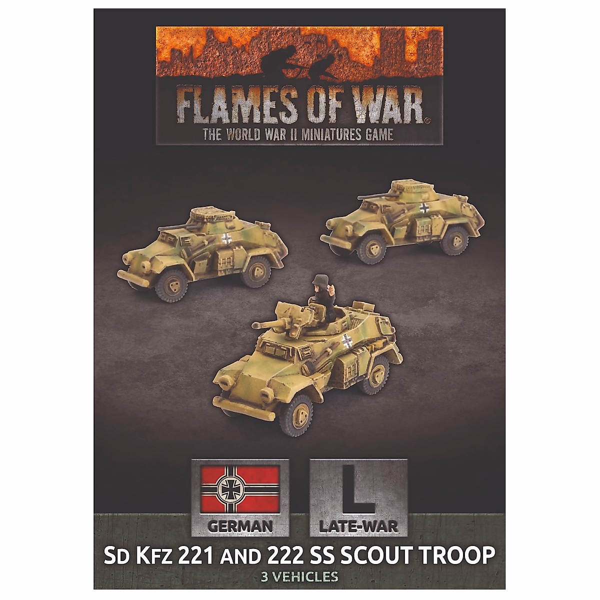 Flames of War: Late War German Waffen SS Sd Kfz 221 and 222 Scout Troop (GBX157)