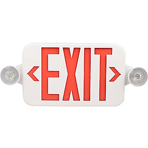 Ciata Lighting Emergency Exit Lights with Battery Backup - High Visibility Fire Exit Signs - Universal Emergency Lights for Business or Residential - Rechargeable Exit Sign Battery Included
