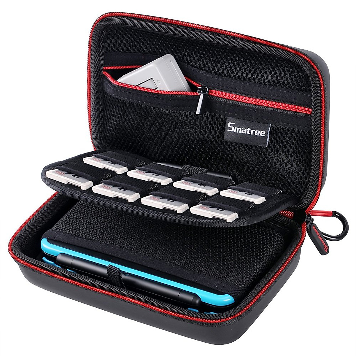 Smatree Carrying Case for New Nintendo 3DS XL/New 2DS XL, Hard Protective Shell Travel Case for Nintendo New 3DS/Nintendo New 3DS XL-Super NES Edition- Black/Red