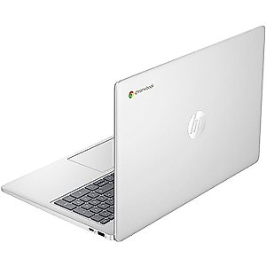 HP 2023 Newest 15.6" HD Chromebook, Intel Quad-Core Processor, LPDDR5 8GB RAM, 64GB eMMc, Webcam, Numeric Keyboard Home & Student Laptop, Chrome OS, Natural Silver
