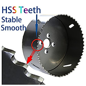 5 inch HSS BI Metal Hole Saw Cutter 1-1/2" Depth with Big Arbor for Wood Metal