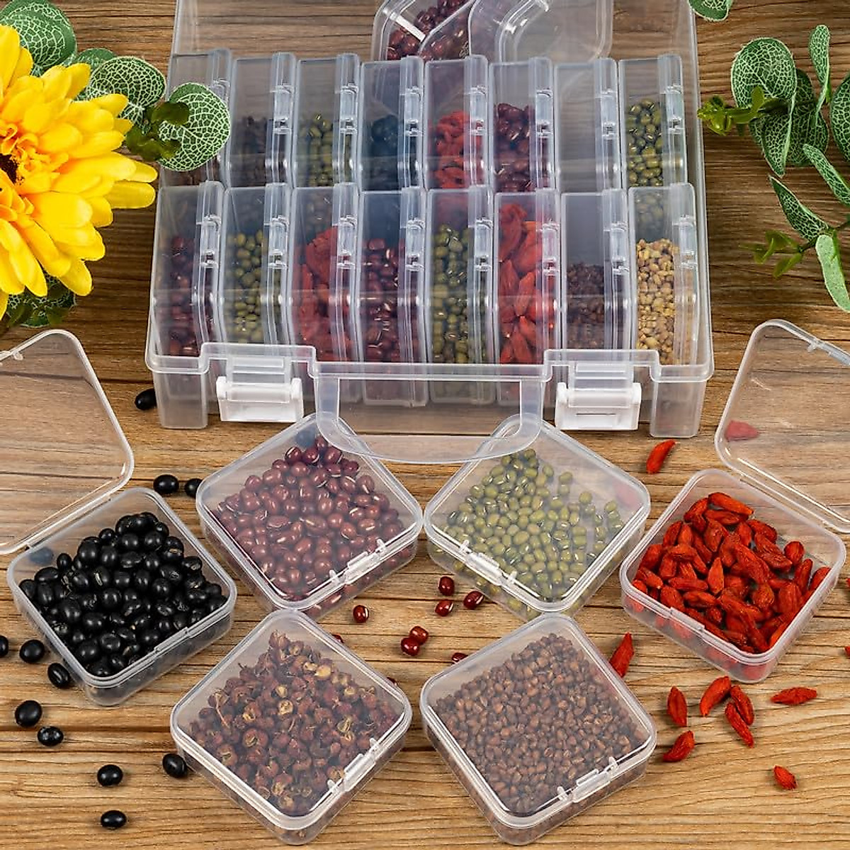 Bead Organizer Box, 24 Slots Diamond Painting Bead Storage Containers, Diamond Painting Art Accessories Boxes Craft Bead Storage Box Organizer Bead Organizers and Storage for Rhinestones (1 Pack)