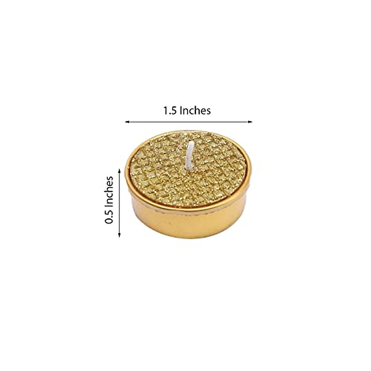 Efavormart Set of 9 Metallic Gold Unscented Tea Light Candles with Textured Design