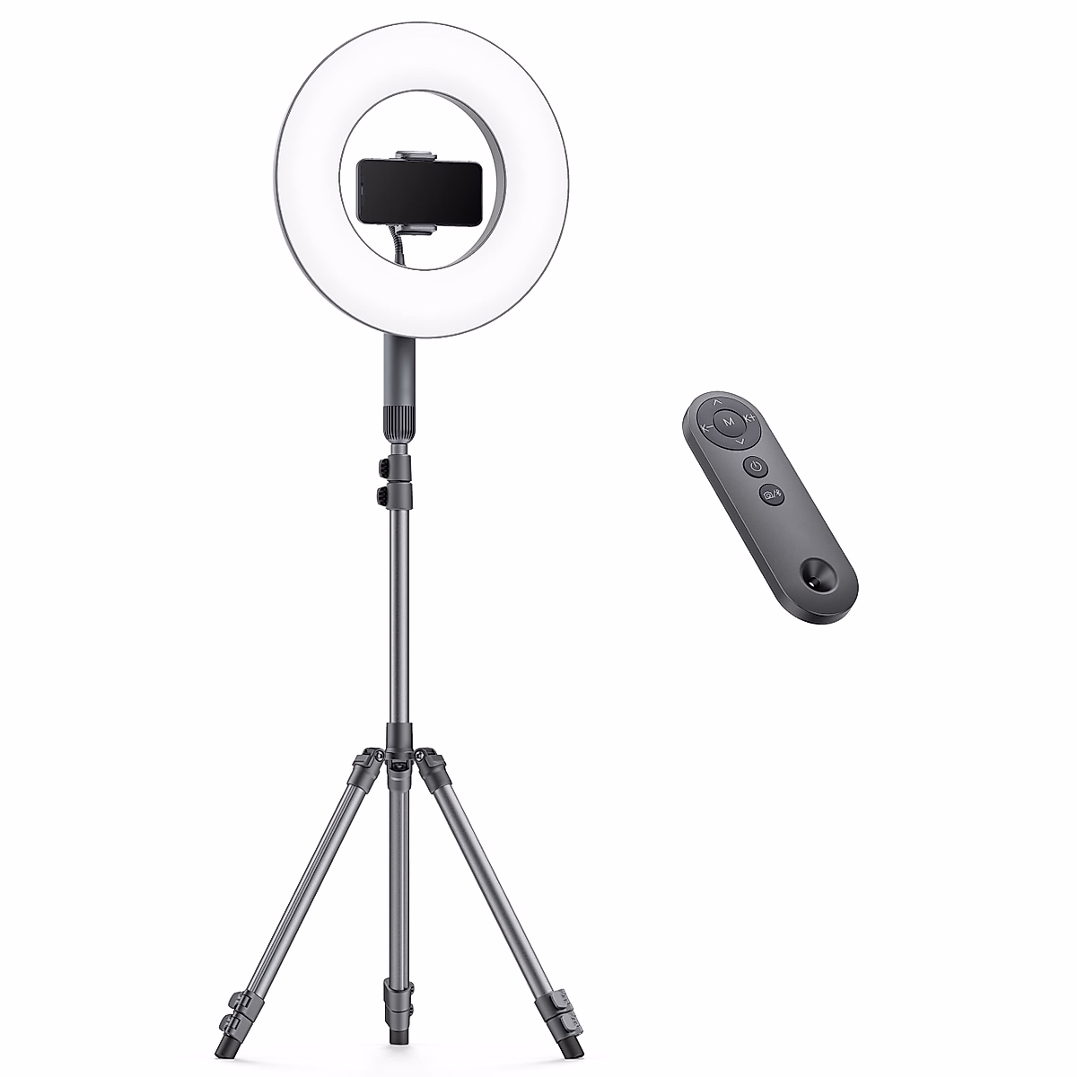 14” Selfie Ring Light with 78” Extendable Tripod and 2 Phone Holders, 5 Color Modes and 10 Brightness Levels, Remote Light Control, Bluetooth Shutter, Adjustable Led Ring Light for Makeup/Video/TikTok