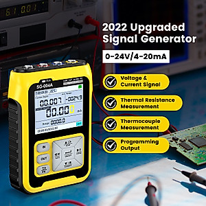 Upgraded SG-004A Signal Generator, Seesii 4-20mA 0-24V Adjustable Analog Current Voltage Generator Simulator with Real-time Curve,Historical Record, Resistance Pressure Generator Calibrator