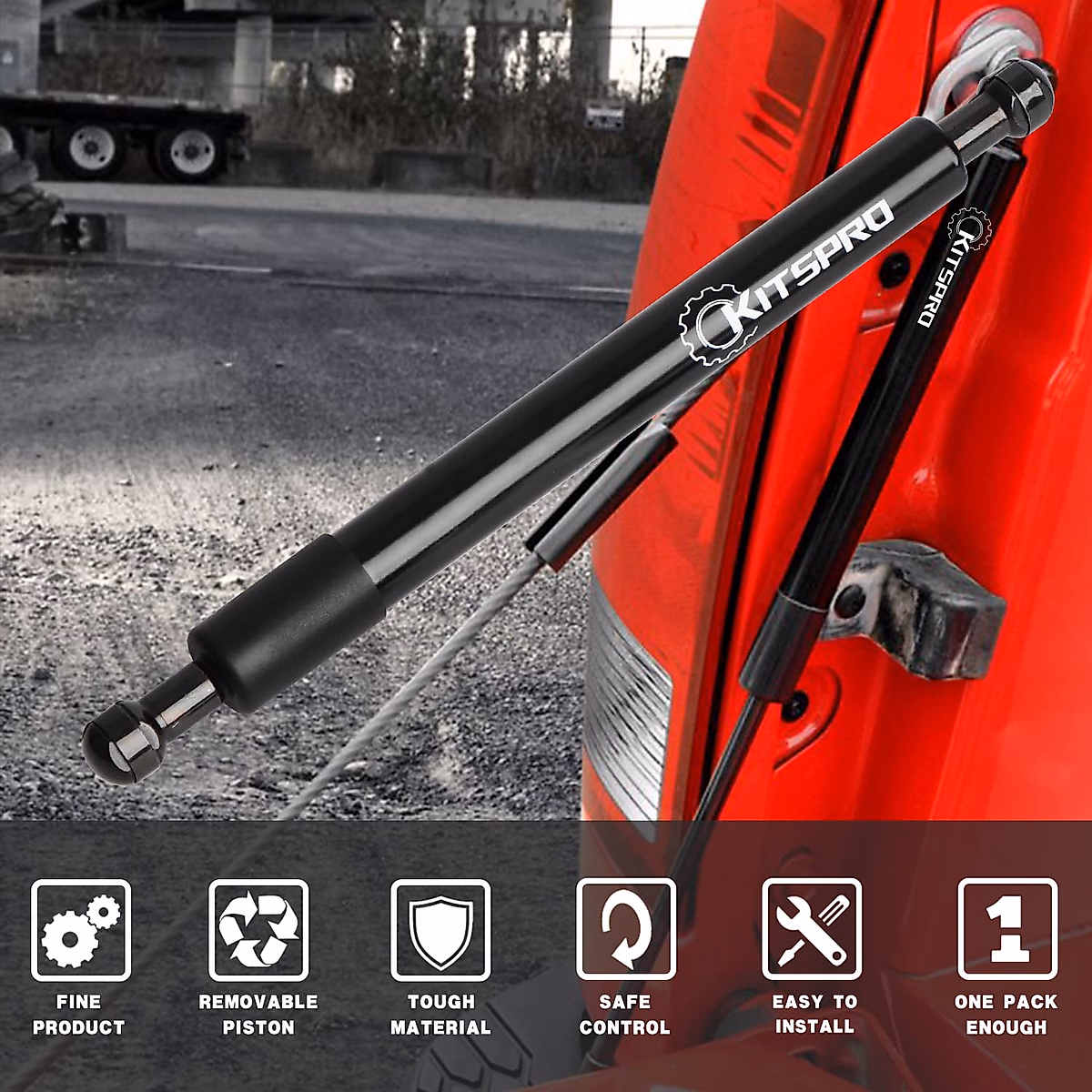 KitsPro Truck Tailgate Accessories Tailgate Assist for Dodge Ram 1500 All Models 2009-2018, Ram 1500 Classic Models 2019-2023, and Ram 2500 3500 All Models 2010-2023 Tailgate Damping Strut, Pack of 1