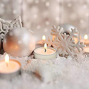 White Tealights Bulk, Small Unscented Tea Light Candles for Home Decor, Table Centerpieces, Birthday Party, Marriage Proposal - Set of 12