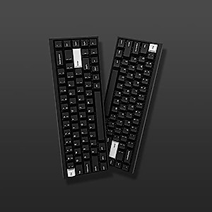 WOB Keycaps 168 Keys, Double Shot PBT Custom Keycap Set, Minimalist Style White on Black Cherry Profile Keyboard Keycaps for Cherry Gateron MX Switches Mechanical Keyboard