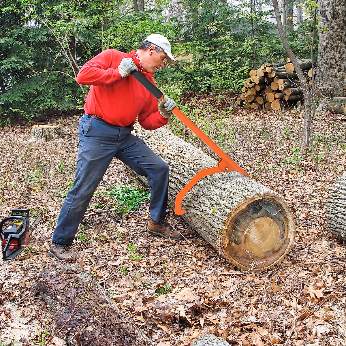 Dolibest 59/65'' Steel Cant Hook Tool, Log Peavey Tool, Cant Logging Tool, Dual Function Log Handler Tool for Rolling and Clamping Logs, with Adjustable Hook and 9.4'' Non-Slip Handle