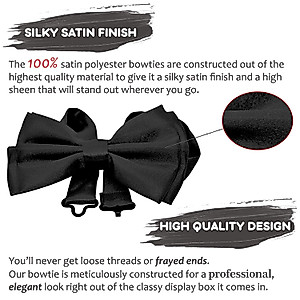 L Wright-King Mens Classic Pre Tied Satin Formal Tuxedo Bowtie Adjustable Black Video Game