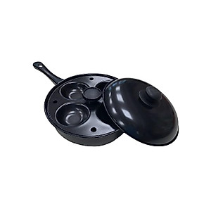 Fox Run Non-Stick Poaching, 13.5" x 8" Egg Poacher and Fry Pan, Black
