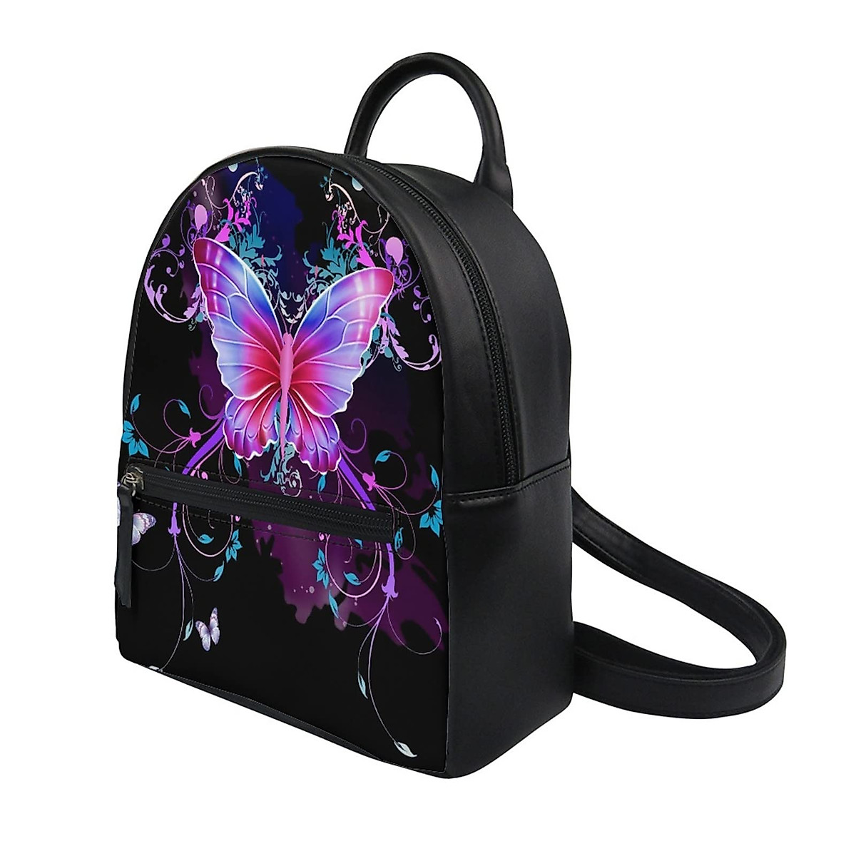 Showudesigns Purple Butterfly Stuff Purse for Women Mini Backpack Boho Shoulder Bag Casual Daypack Gifts Teen Girls School Bag Satchel for Travel Beach Shopping