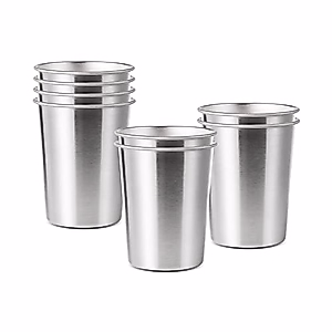 YOLCAR 8 Pack 6 oz Stainless Steel Cups for Kids, BPA Free Healthy Metal Shatterproof Stackable Pint Drinking Cups