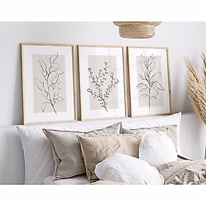 Neutral Botanical Prints Wall Art Decor Plant Minimalist Canvas ...