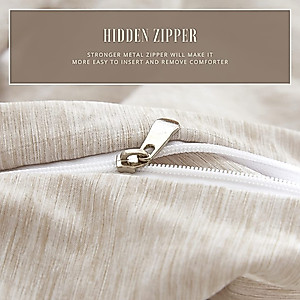 Souarts Beige Duvet Cover King Size, Ultra Soft Cationic Brushed Microfiber King Duvet Cover Set with Zipper Closure & Corner Ties, 3 Pieces Comforter Cover (King Size)