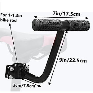 ZHOUWHJJ Bicycle Rear Seat Cushion Armrest Footrest Set, Kid Child Carrier Bicycle Baby Seat, Including Cushion and Backrest, Armrest Handrail, Footrests, Bell, Black