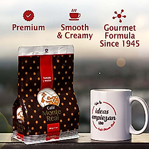Monte Real - Arabica Gourmet Coffee, Flavored Ground Coffee, Fresh Roasted Coffee Grounds, Medium Dark Roast, Cacao Flavor, 400 Grams