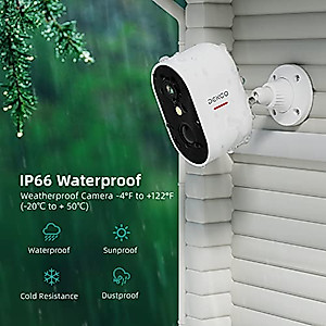 DEKCO Security Cameras Wireless Outdoor/Indoor, 1080P HD Wireless Rechargeable Battery Powered WiFi Home Surveillance Camera with Spotlight, Siren, Motion Detection, Color Night Vision, IP66