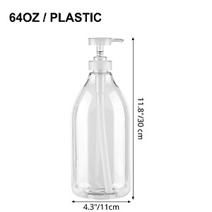 VOTLEVT 64 OZ Laundry Detergent Dispenser, Liquid Laundry Soap Dispenser, Plastic Fabric Softener Holder and Container, Laundry Room Organization, 2 Pack