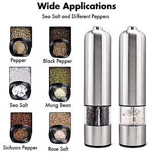 Electric Pepper Grinder,Sea Salt Grinder,Household Multi-Functional Pepper Spice Seasoning Grinding Powder Machine,2-Pack