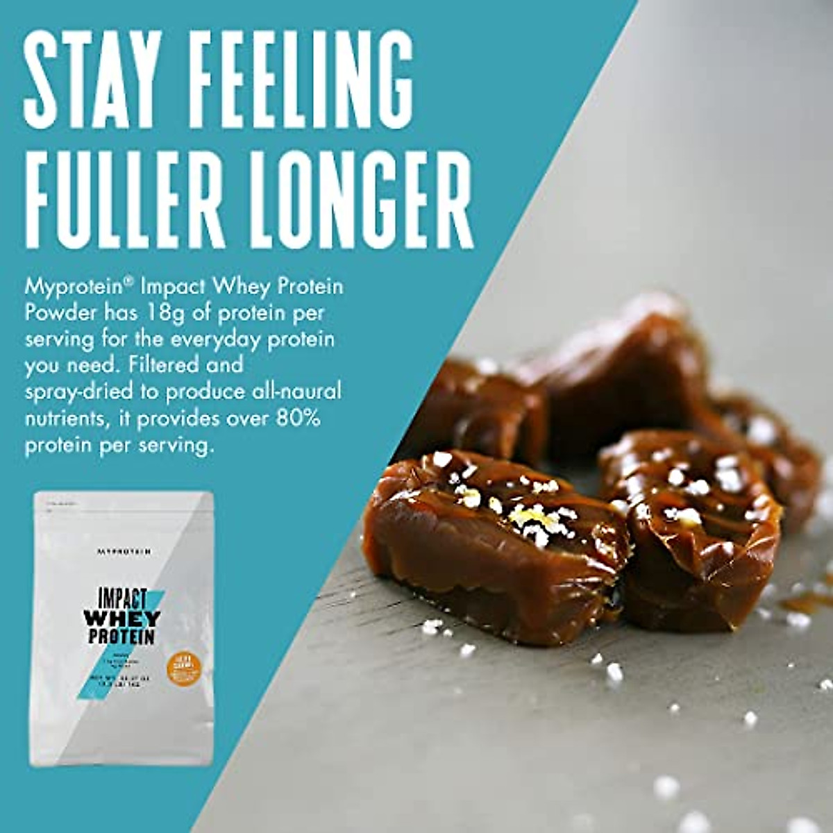 Myprotein® Impact Whey Protein Powder, Salted Caramel, 2.2 Lb (40 Servings)